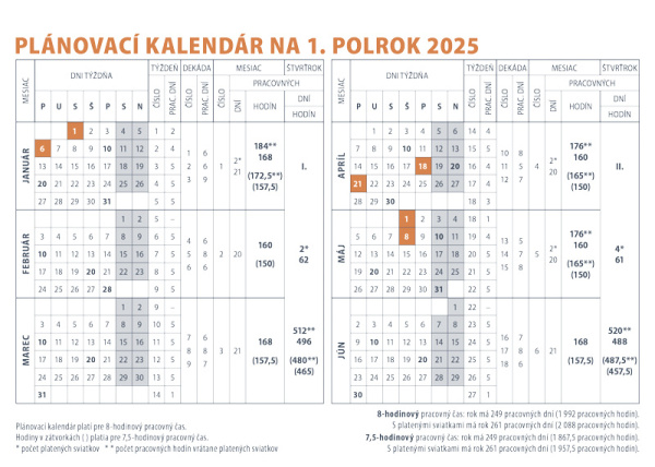 Stolový kalendár pracovný malý 2025 | CreoCom®